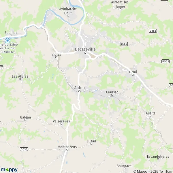 Map Aubin: map of Aubin (12110) and practical information