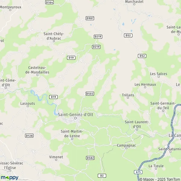 Map Saint-Geniez-d'Olt-et-d'Aubrac: map of Saint-Geniez-d'Olt-et-d ...