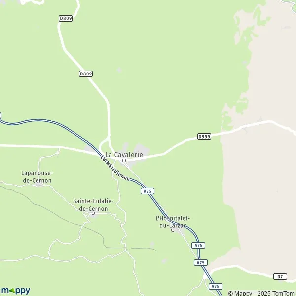 Map La Cavalerie: map of La Cavalerie (12230) and practical information