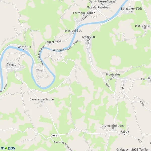 Map Ambeyrac: map of Ambeyrac (12260) and practical information