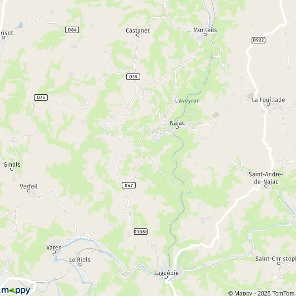 Map Najac: map of Najac (12270) and practical information