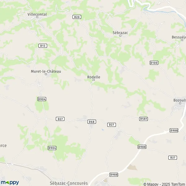 Map Rodelle: map of Rodelle (12340) and practical information