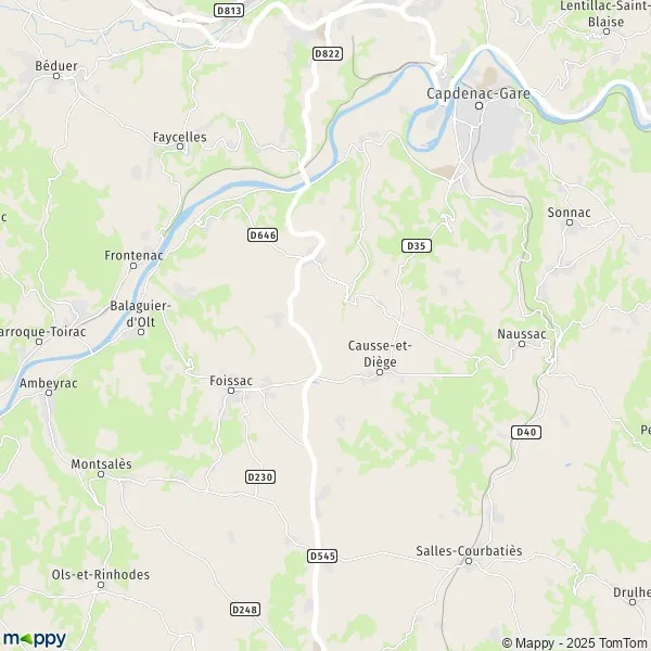 Map Causse-et-Diège: map of Causse-et-Diège (12700) and practical ...