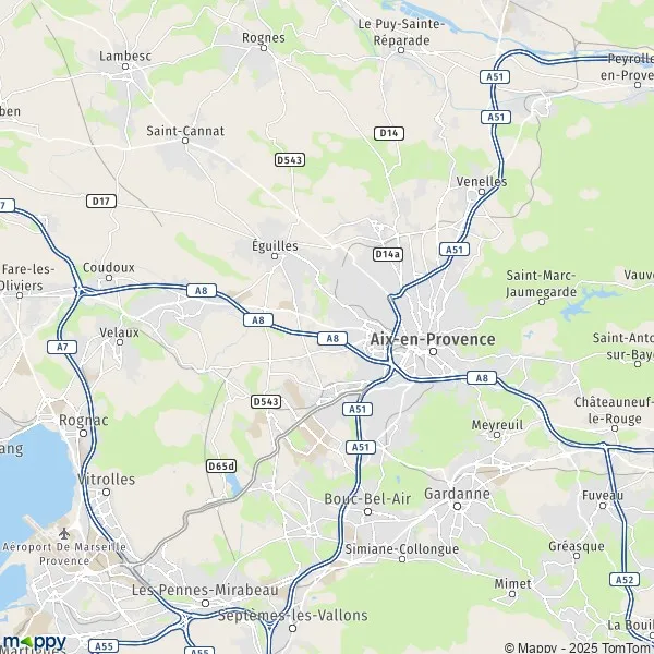 Map Aix-en-Provence: map of Aix-en-Provence (13080) and practical ...