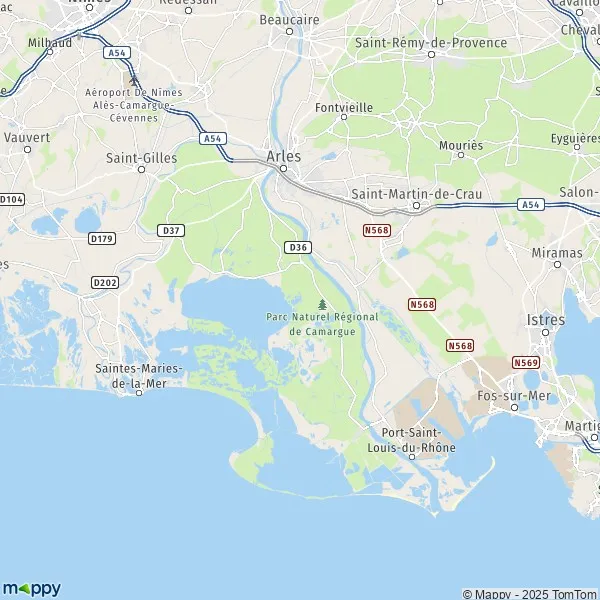 Map Arles: map of Arles (13104) and practical information