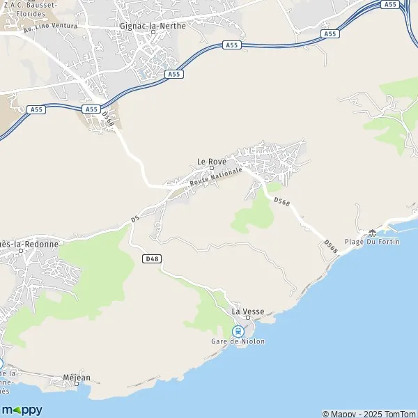 Map Le Rove: map of Le Rove (13740) and practical information