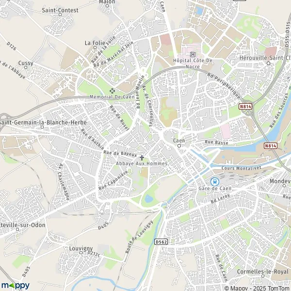 Map Caen: map of Caen (14000) and practical information