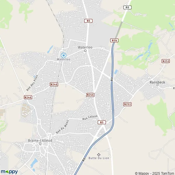 Map Waterloo: map of Waterloo (1410) and practical information