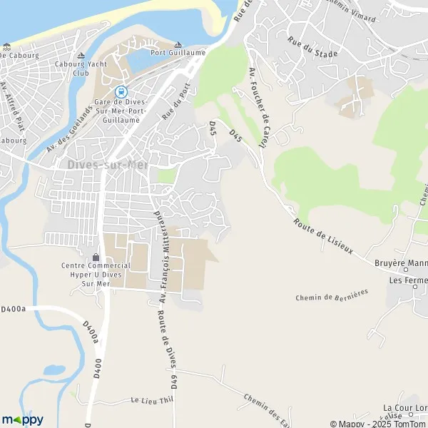 Map Dives-sur-Mer: map of Dives-sur-Mer (14160) and practical information