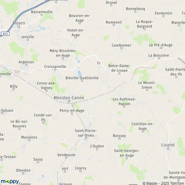 Map Mézidon-Canon: map of Mézidon-Canon (14270) and practical information