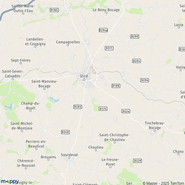 Map Vire-Normandie: map of Vire-Normandie (14500) and practical information