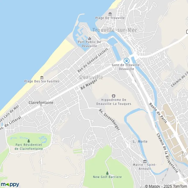 Map Deauville: map of Deauville (14800) and practical information