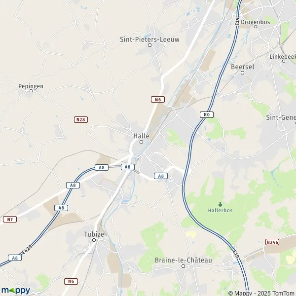 Map Hal: map of Hal (1500) and practical information