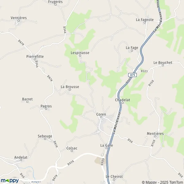 Map Coren: map of Coren (15100) and practical information