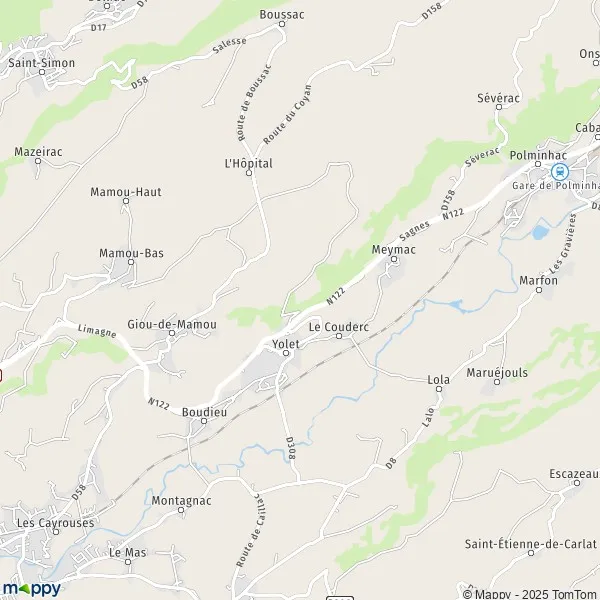 Map Yolet: map of Yolet (15130) and practical information