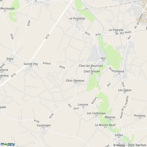 Map Ars: map of Ars (16130) and practical information