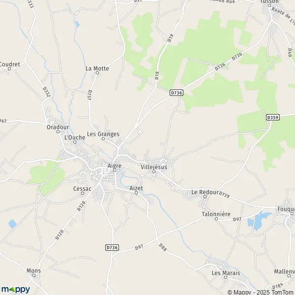 Map Aigre: map of Aigre (16140) and practical information