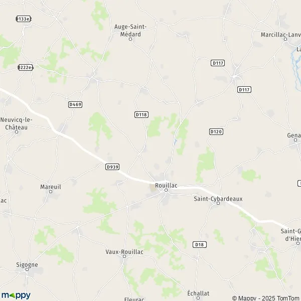 Map Rouillac: map of Rouillac (16170) and practical information
