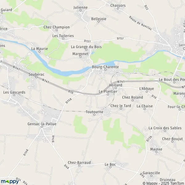 Map Bourg-Charente: map of Bourg-Charente (16200) and practical information
