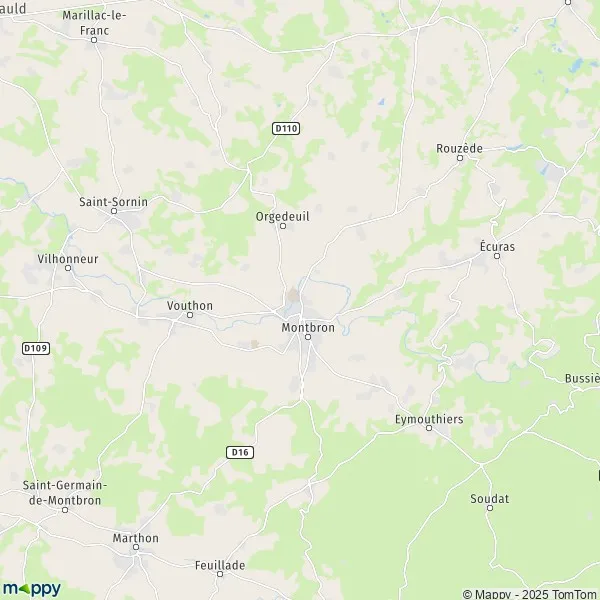 Map Montbron: map of Montbron (16220) and practical information
