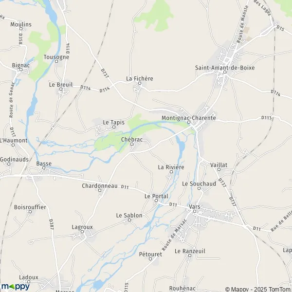 Map Montignac-Charente: map of Montignac-Charente (16330) and practical ...