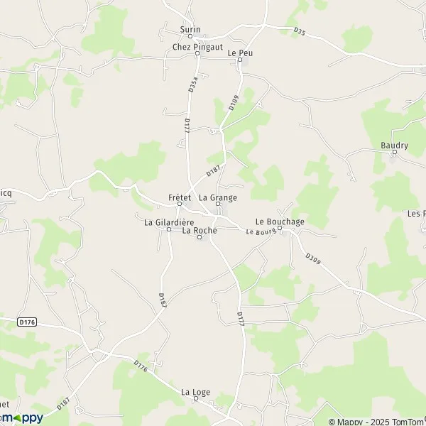 Map Le Bouchage: map of Le Bouchage (16350) and practical information