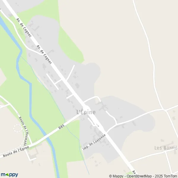 Map L'Épine: map of L'Épine, Cherves-Richemont, 16370 Val-de-Cognac and ...