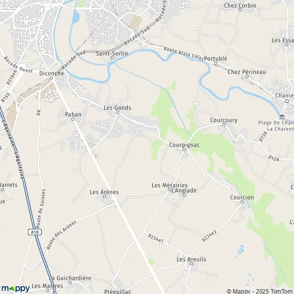 Map Les Gonds: map of Les Gonds (17100) and practical information