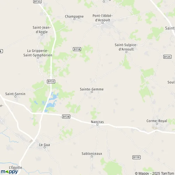 Map Sainte-Gemme: map of Sainte-Gemme (17250) and practical information