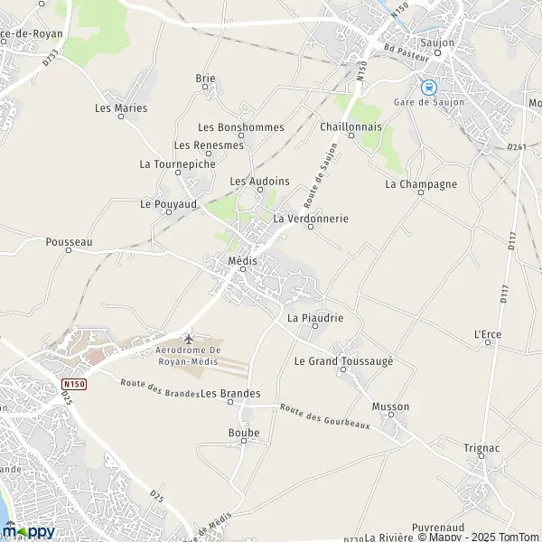 Map Médis: map of Médis (17600) and practical information