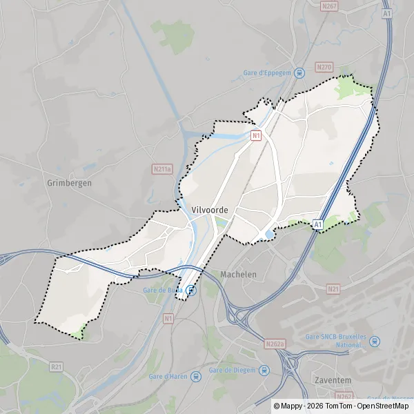 Map Vilvorde: map of Vilvorde (1800) and practical information