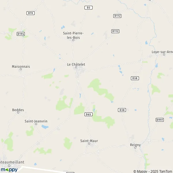 Map Le Châtelet: map of Le Châtelet (18170) and practical information