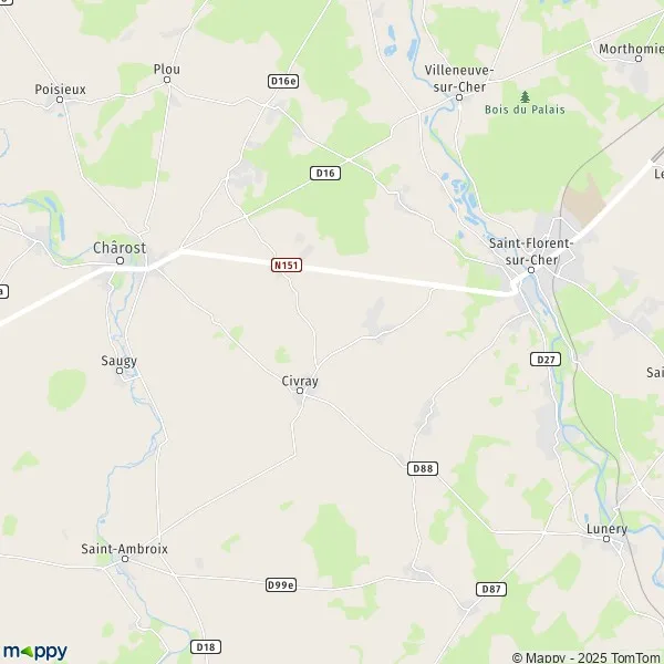 Map Civray: map of Civray (18290) and practical information