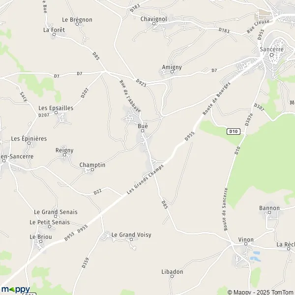 Map Bué: map of Bué (18300) and practical information