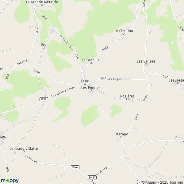 Map Feux: map of Feux (18300) and practical information