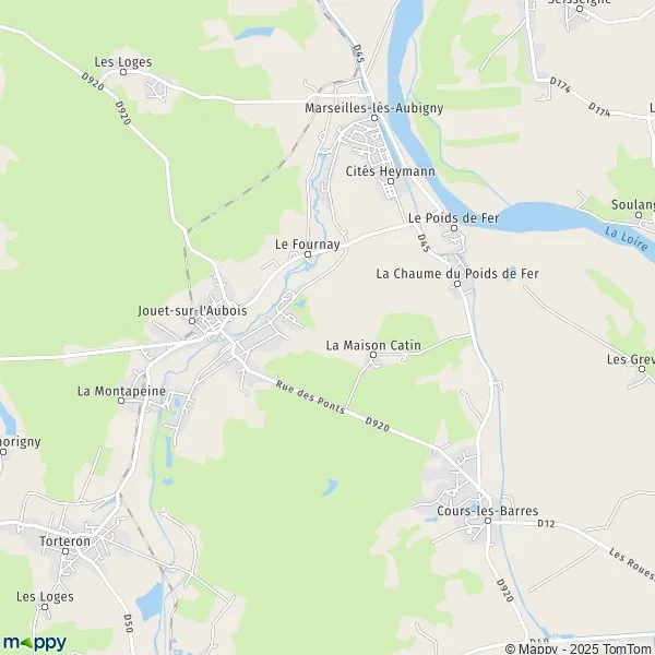 Map Jouet-sur-l'Aubois: map of Jouet-sur-l'Aubois (18320) and practical ...