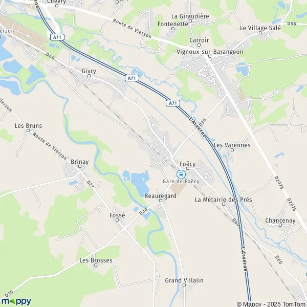 Map Foëcy: map of Foëcy (18500) and practical information