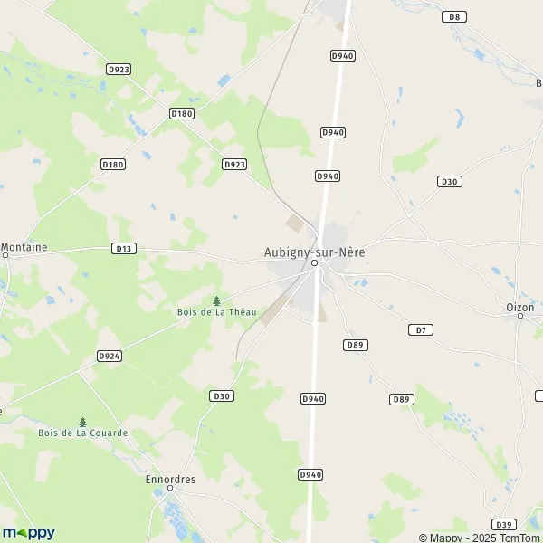 Map Aubigny-sur-Nère: map of Aubigny-sur-Nère (18700) and practical ...