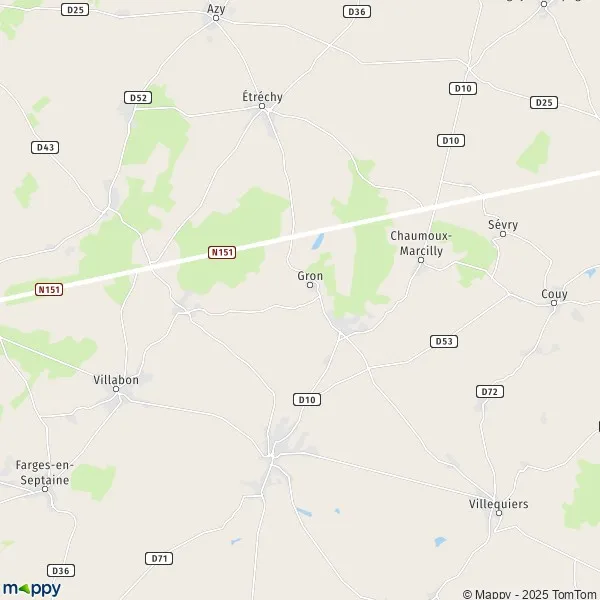 Map Gron: map of Gron (18800) and practical information