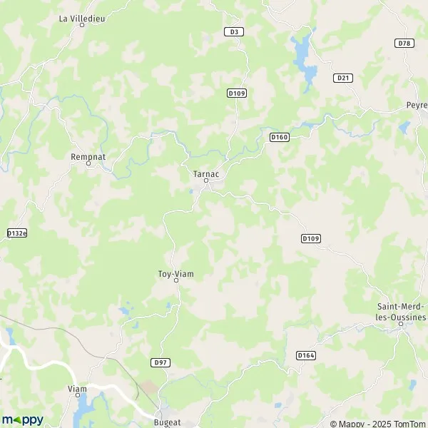 Map Tarnac: map of Tarnac (19170) and practical information