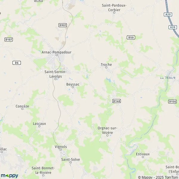 Map Beyssac: map of Beyssac (19230) and practical information