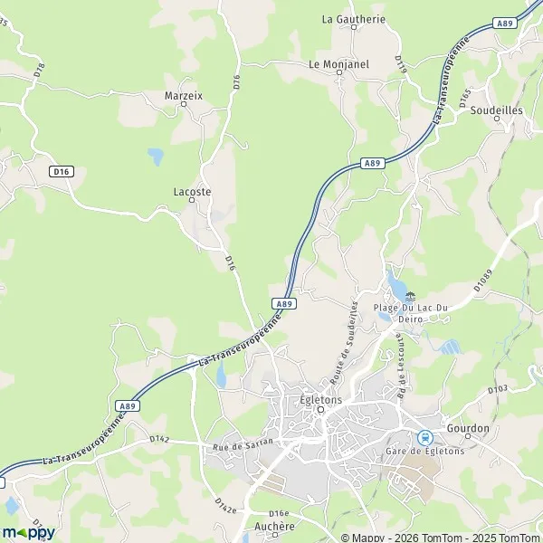 Map Égletons: map of Égletons (19300) and practical information