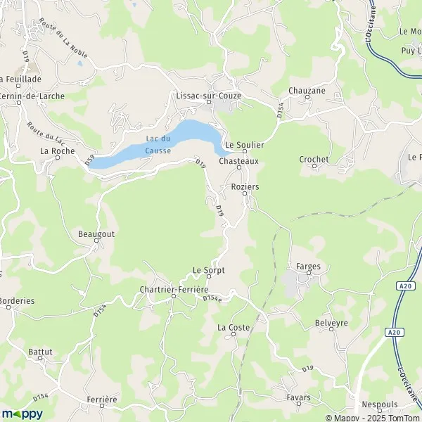 Map Chasteaux: map of Chasteaux (19600) and practical information