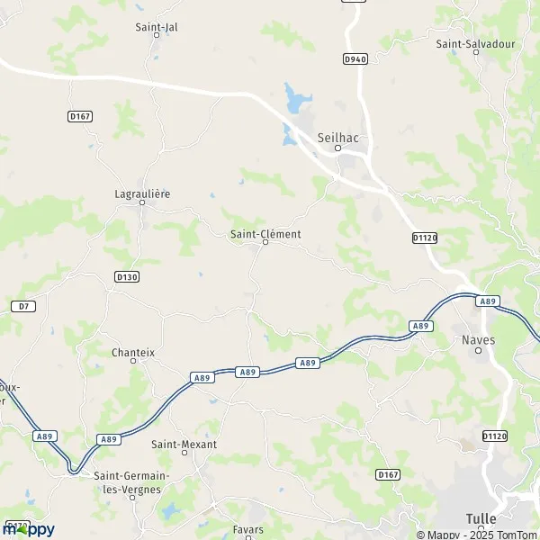 Map Saint-Clément: map of Saint-Clément (19700) and practical information