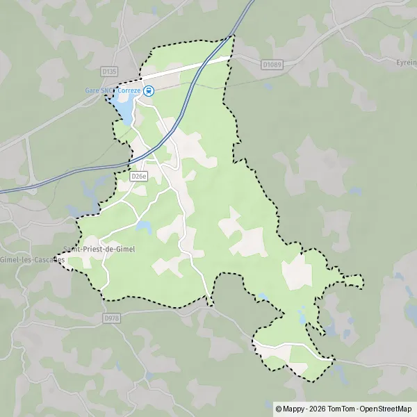Map Saint-Priest-de-Gimel: map of Saint-Priest-de-Gimel (19800) and ...