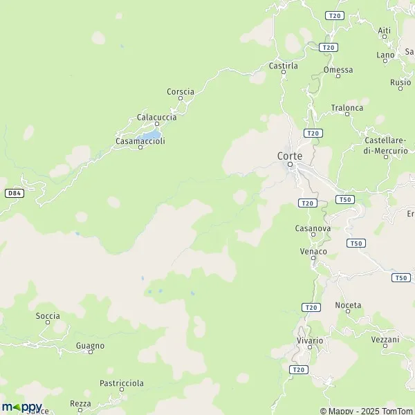 Map Corte: map of Corte (20250) and practical information