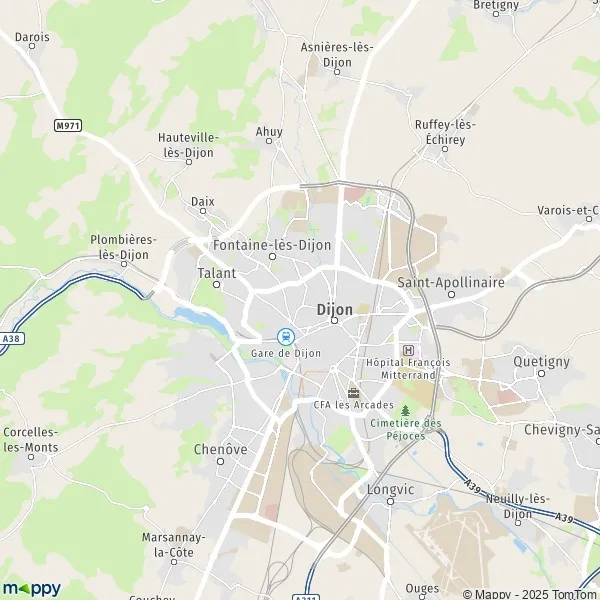 Map Dijon: map of Dijon (21000) and practical information