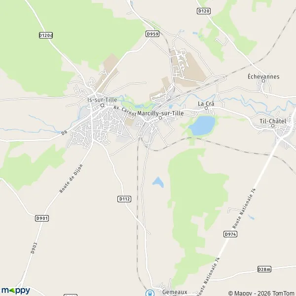 Map Marcilly-sur-Tille: map of Marcilly-sur-Tille (21120) and practical ...