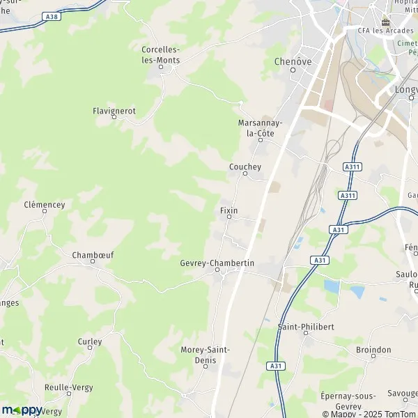 Map Fixin: map of Fixin (21220) and practical information