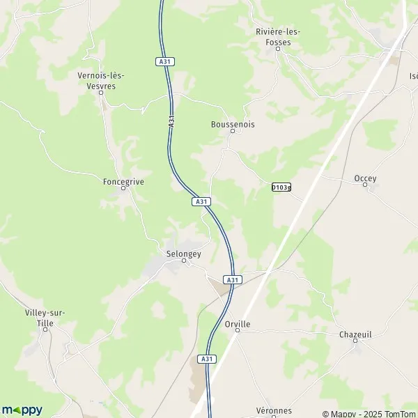 Map Selongey: map of Selongey (21260) and practical information